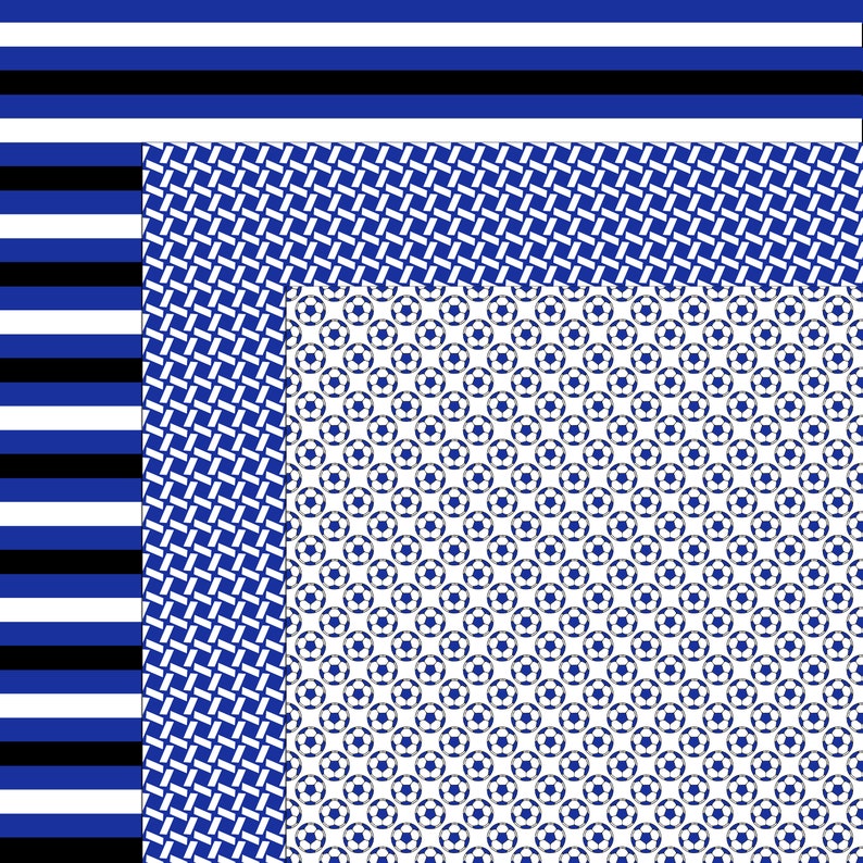 Blue Soccer Digital Paper Pack: Clipart, Alpha, Template (commercial ...