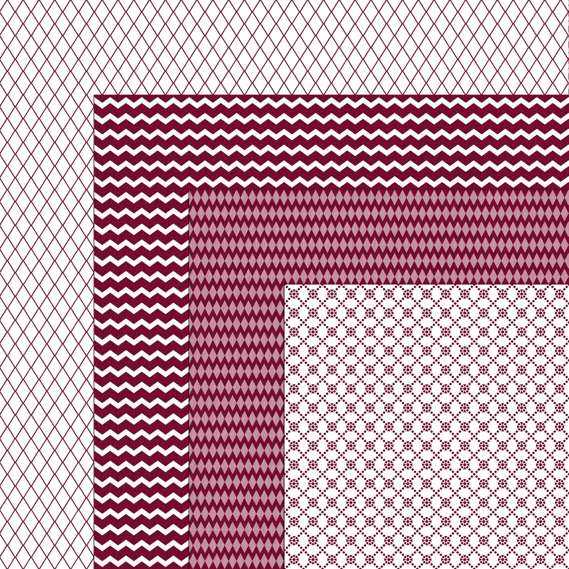 Maroon Digital Paper: Seamless Scrapbook Patterns (digital Download) - Etsy