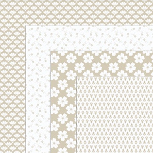 Beige Floral Digital Paper Pack: Seamless Scrapbook Patterns (digital ...
