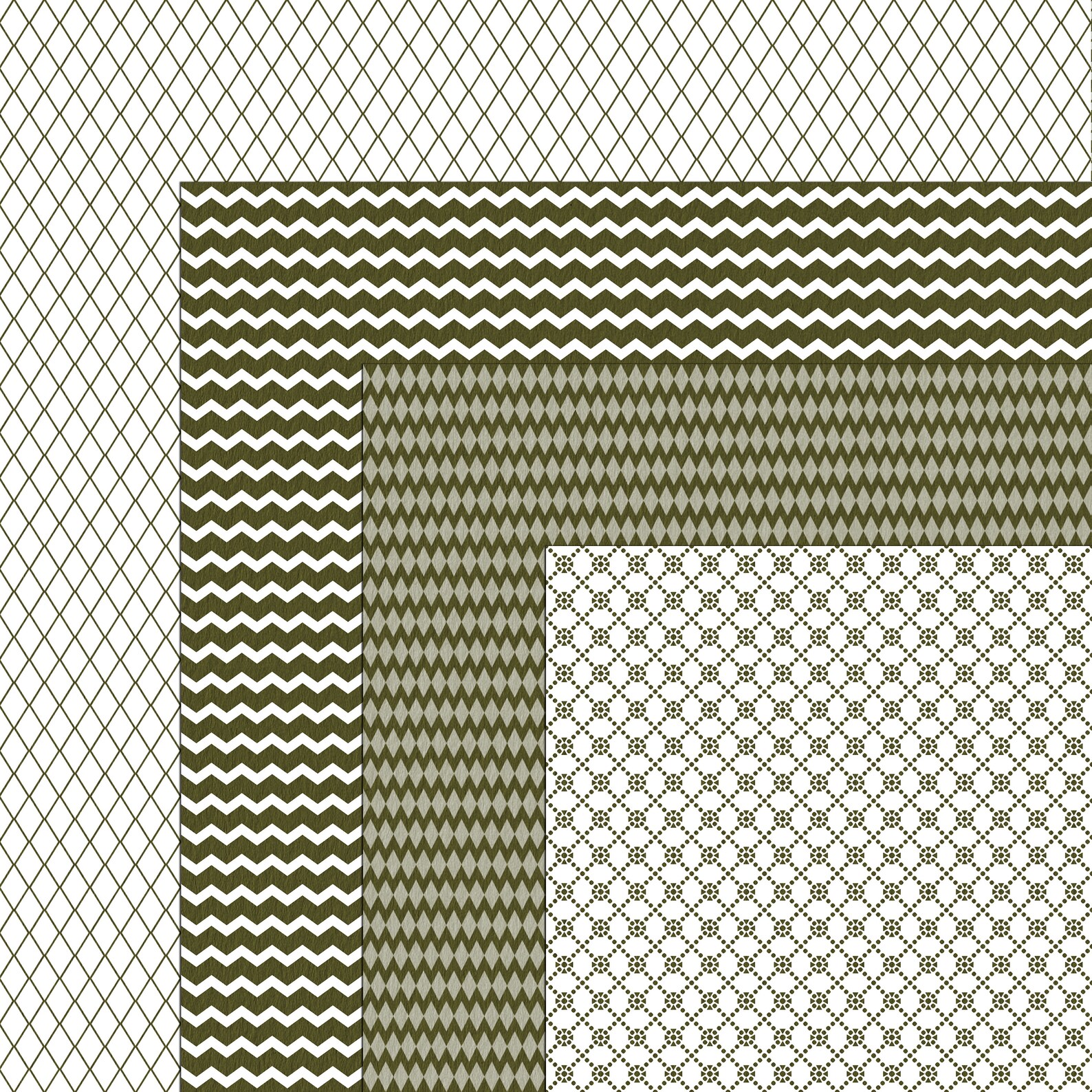 Dark Olive Digital Paper Pack With Light Texture. Seamless Olive ...
