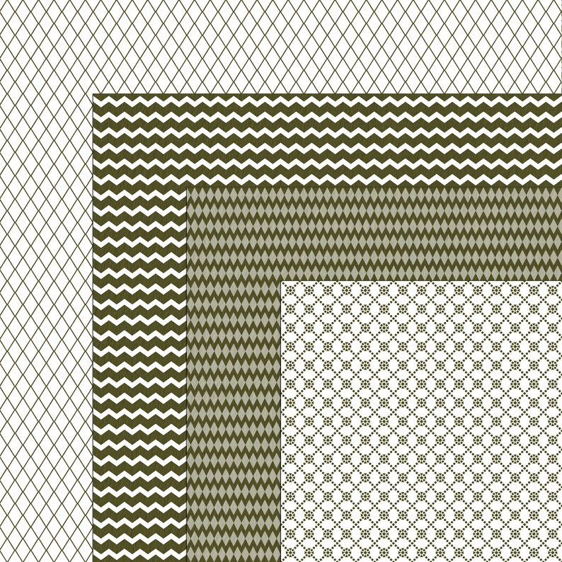 Dark Olive Digital Paper Pack With Light Texture. Seamless Olive ...