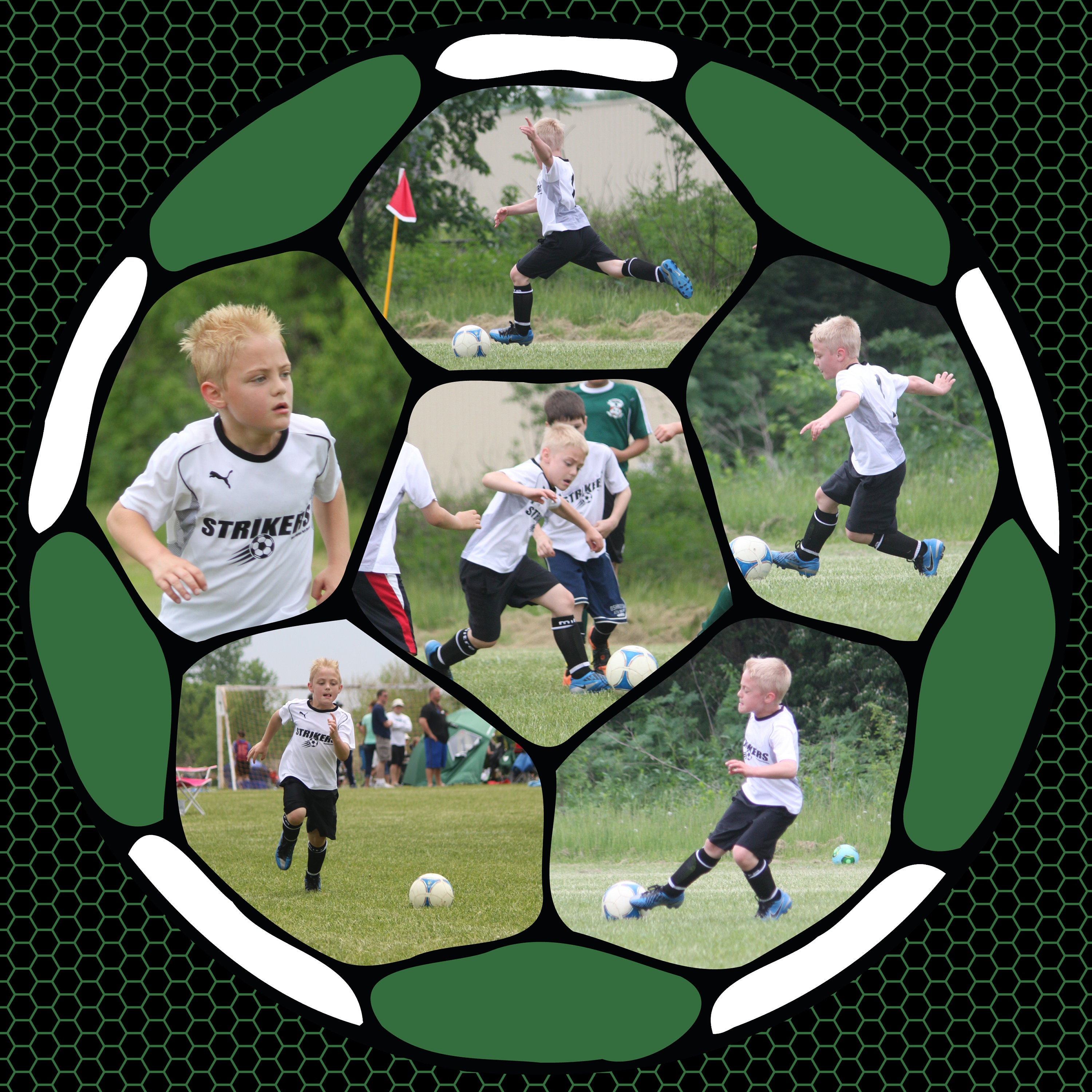 Green Soccer Digital Scrapbook Kit. Green Soccer Ball Alpha. Soccer ...