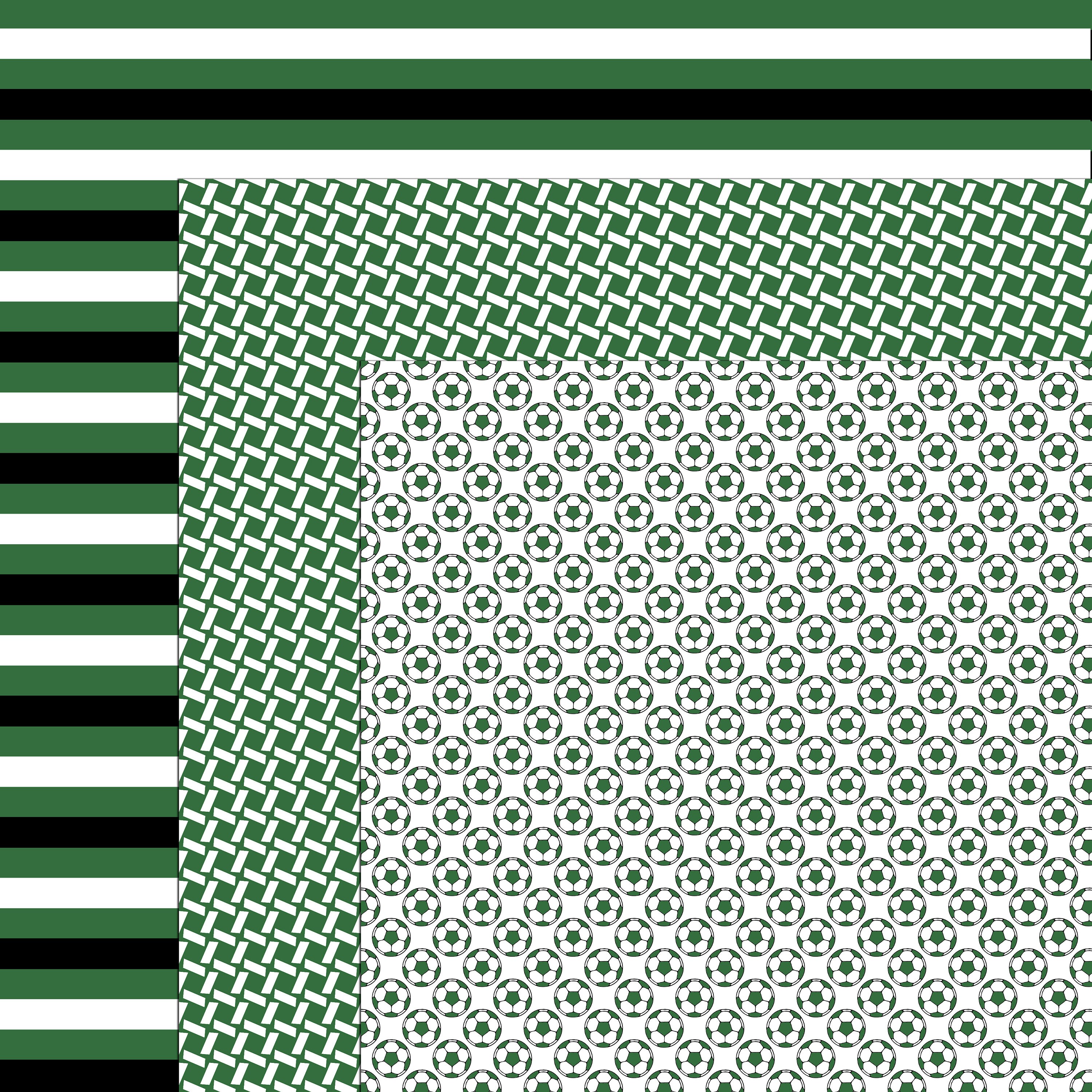 Green Soccer Digital Scrapbook Kit. Green Soccer Ball Alpha. Soccer ...