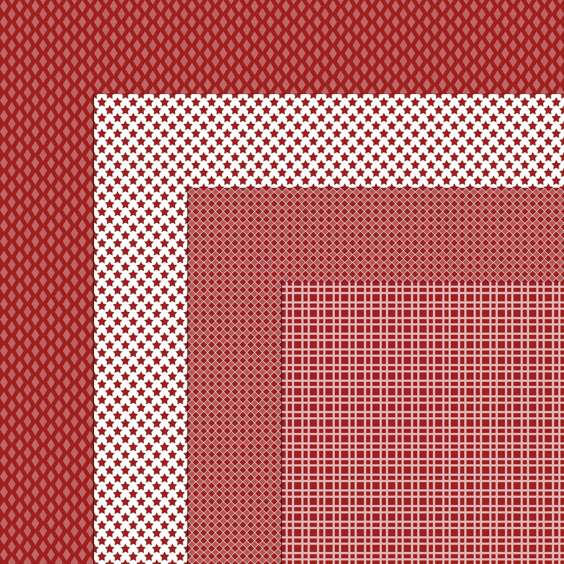 Red Digital Paper Pack With Small Patterns. Red Backgrounds. Red Card ...