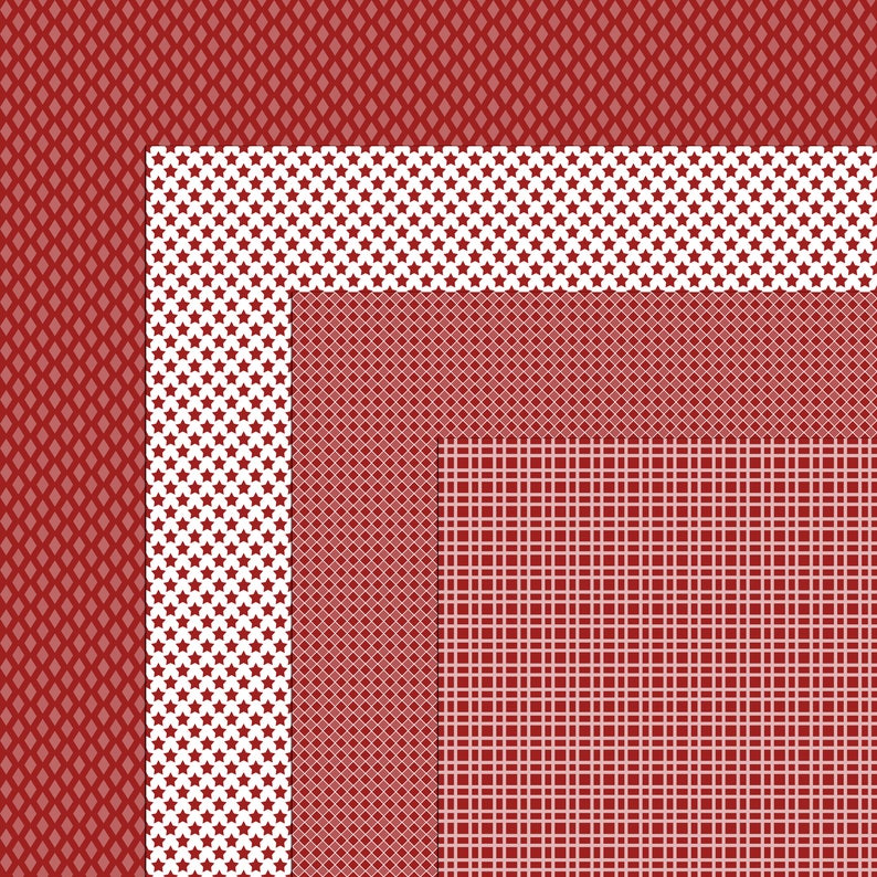 Red Digital Paper Pack With Small Patterns. Red Backgrounds. Red Card ...