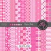 Pink Retro Digital Paper Pack. Retro Patterns in Shades of Pink. Pink ...
