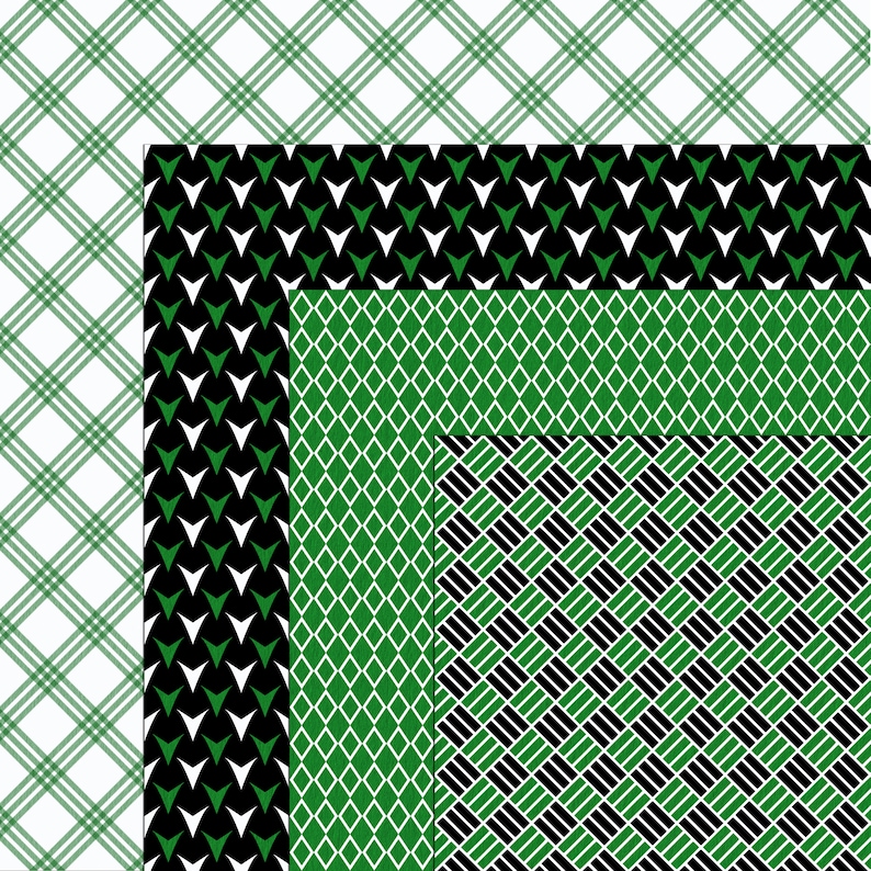 Green & Black Digital Paper Pack. Seamless Green Backgrounds ...
