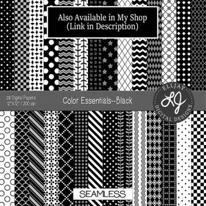Black & White Floral Digital Paper Pack: 32 Seamless Patterns (digital ...