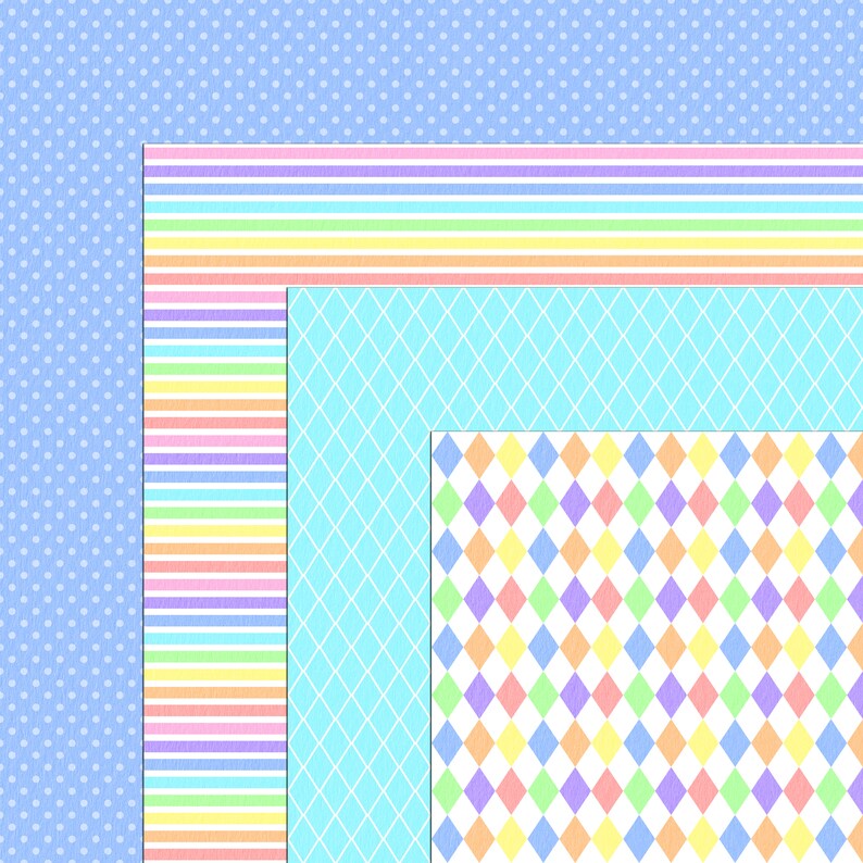 Pastel Scrapbook Paper: Bright Seamless Patterns (digital Download) - Etsy
