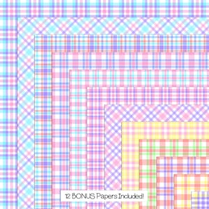 Bright Pastel Plaid Digital Paper. Easter Plaid. Seamless Bright Pastel ...