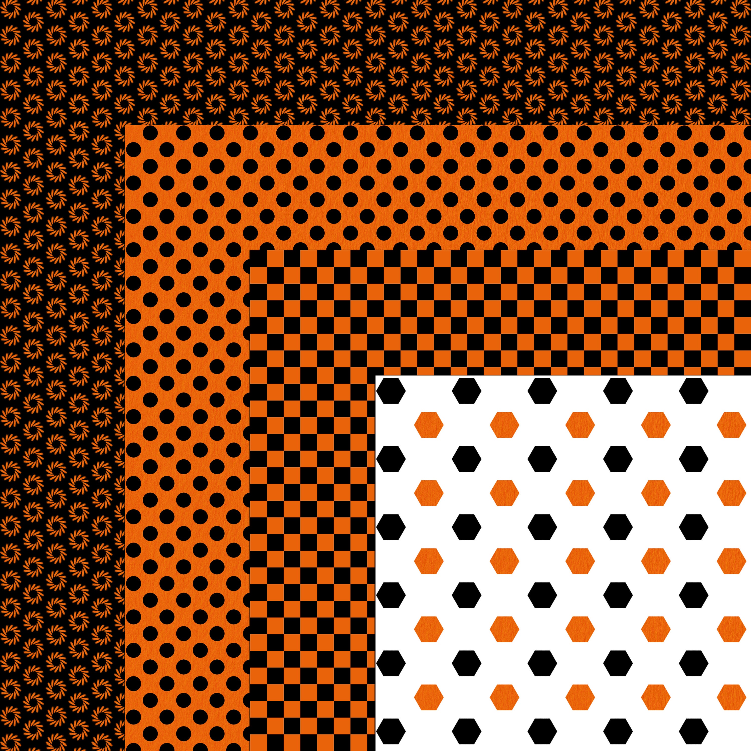 Black & Orange Digital Paper Pack. Halloween Paper. Backgrounds ...