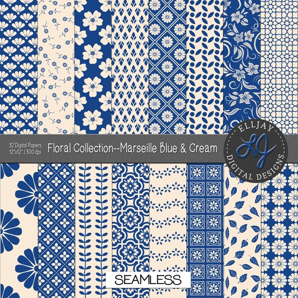 Blue and Cream - Etsy