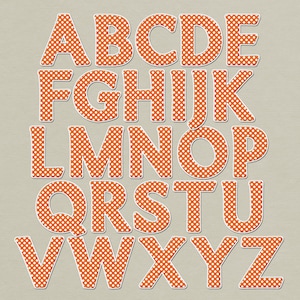 Orange Patterns Digital Alphabets. Individual Files PNG Alpha ...