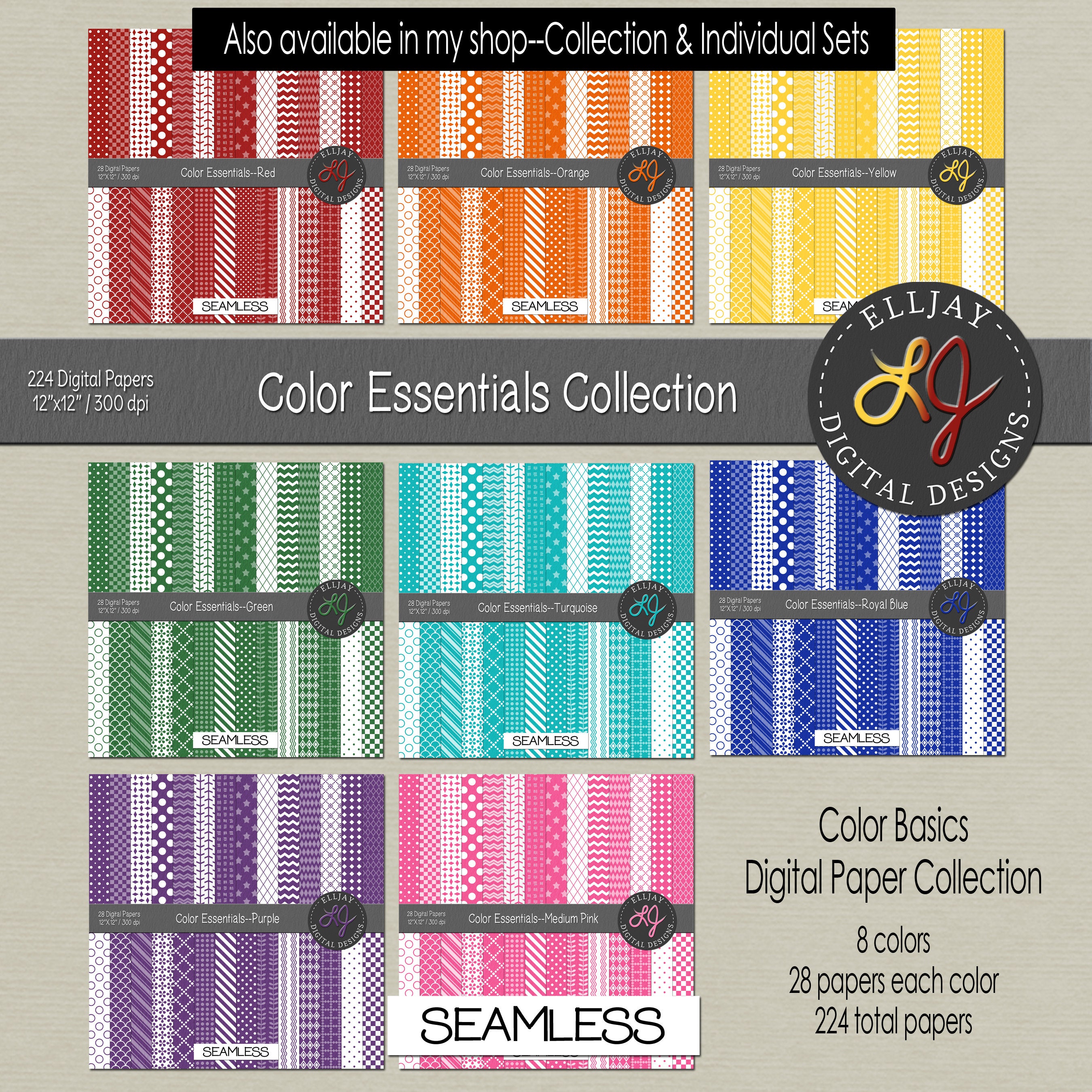 Royal Blue & Yellow Digital Paper With Light Texture for Scrapbooks ...