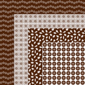 Chocolate Brown Floral Digital Paper Pack, Seamless Patterns (digital ...