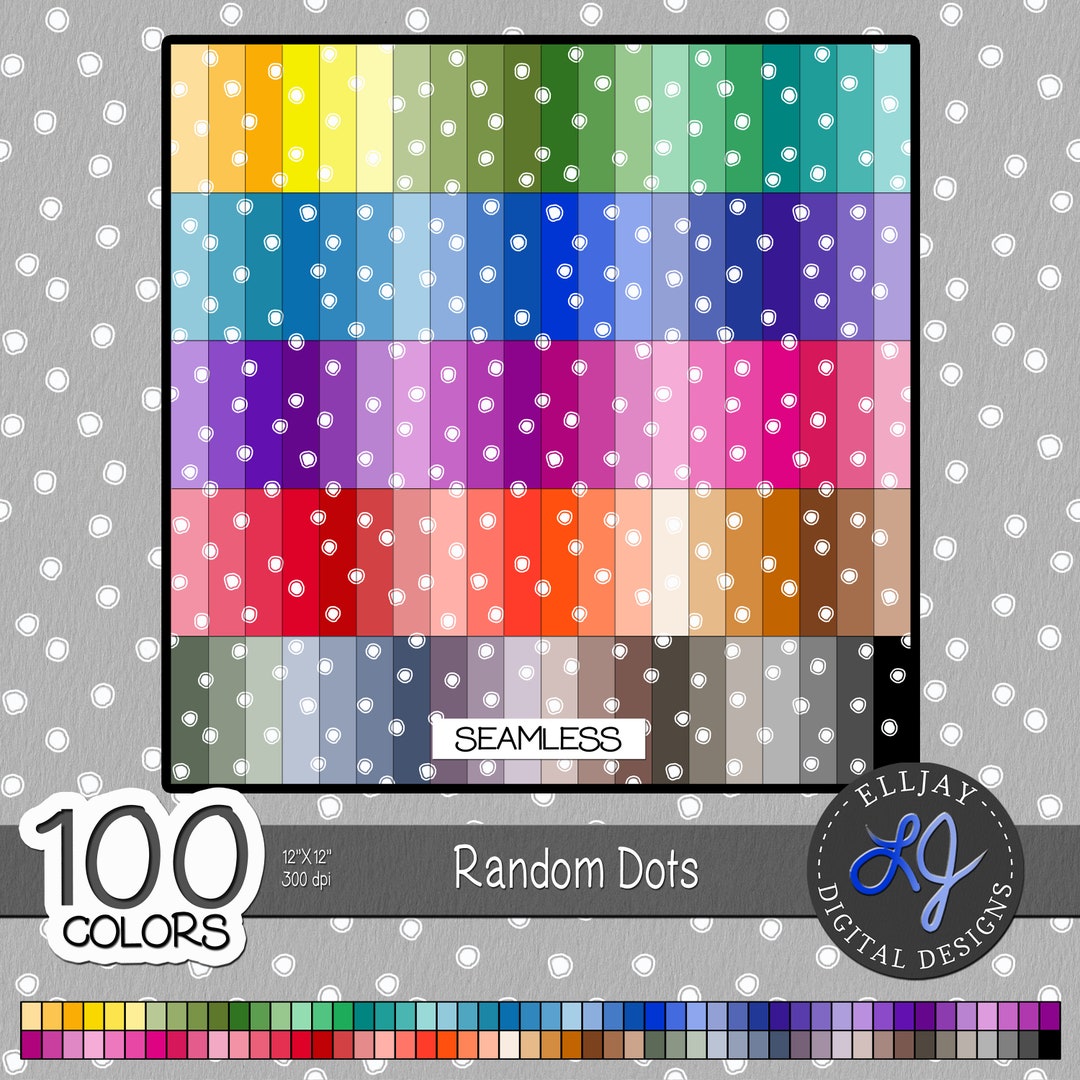 Doodle Dots Digital Paper: 100 Colors, Scrapbook Backgrounds (digital ...