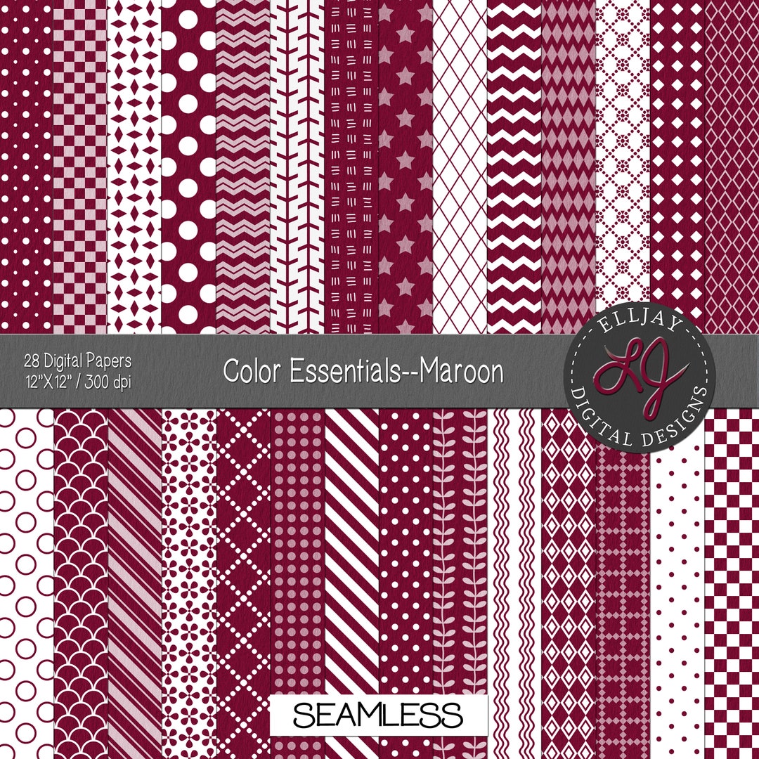Maroon Digital Paper With Light Texture. Seamless Maroon Scrapbook ...