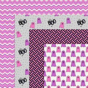 Pink Purple Halloween Digital Paper Pack. Ghost Bats Pumpkin Pattern ...