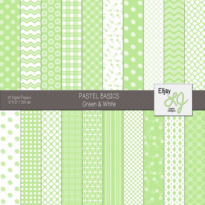 Pastel Digital Paper Pack: Light Texture Scrapbook Patterns (digital ...