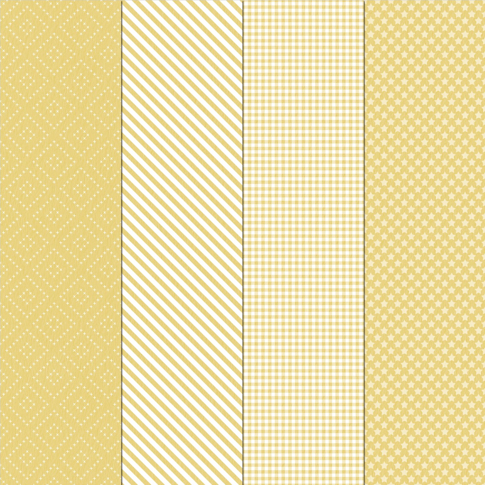 Small Pattern Gold & White Digital Paper. Tiny Patterns for Cards ...