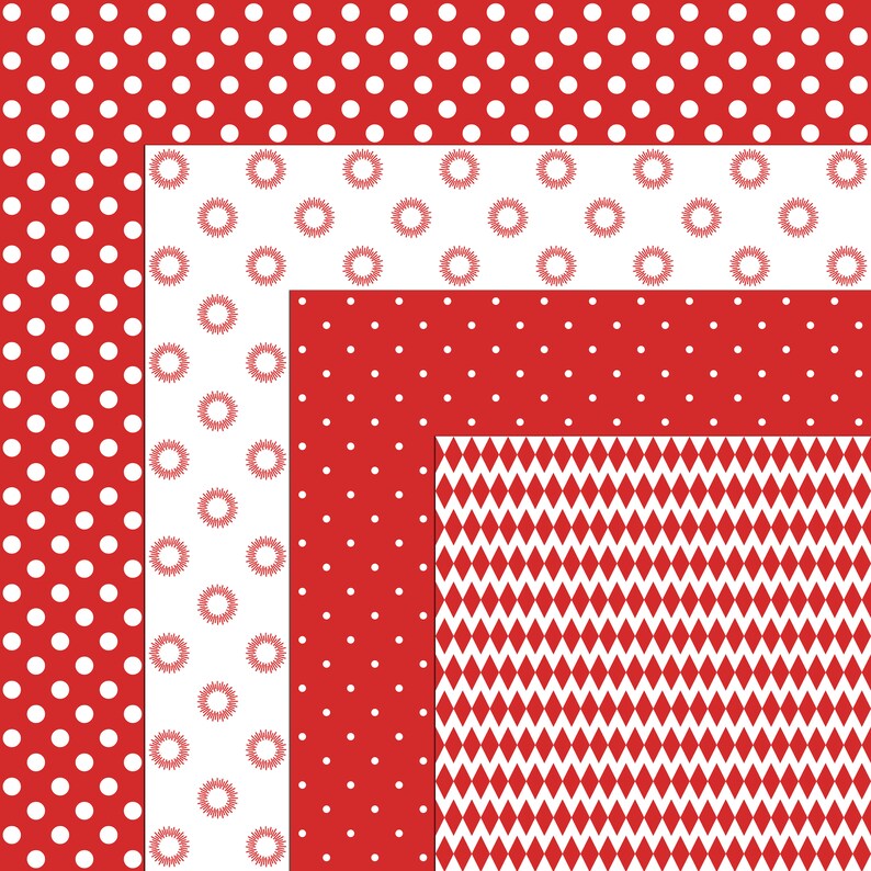 Cadmium Red Digital Paper Pack. Seamless Paper. Cadmium Red Scrapbook ...