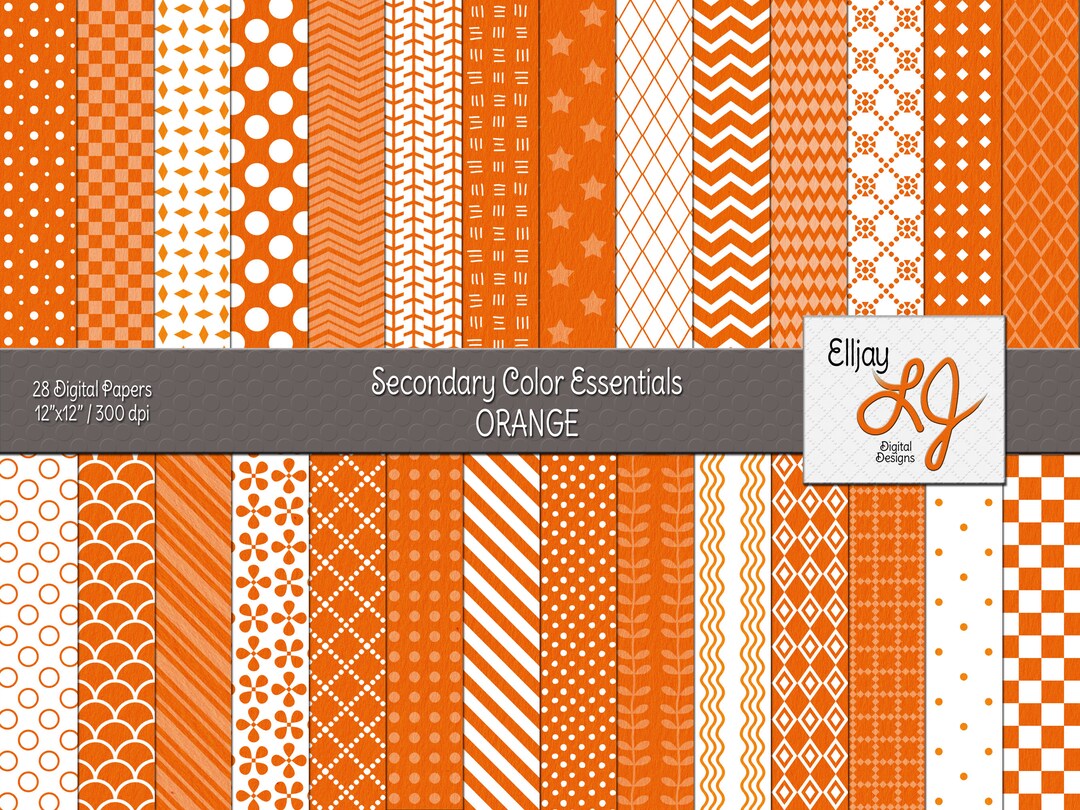 Orange Digital Paper Kit With Light Texture. Graduations - Etsy