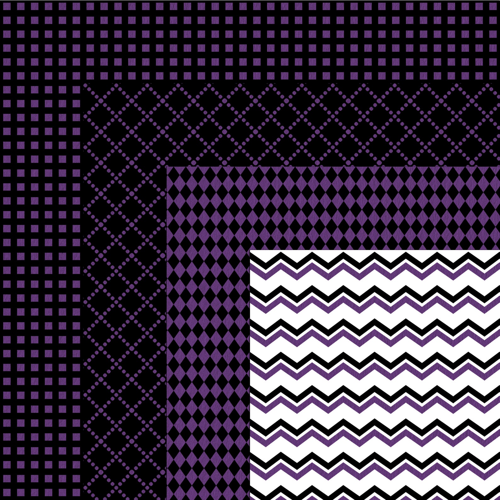 Black, White and Purple Digital Paper Pack. for Backgrounds ...