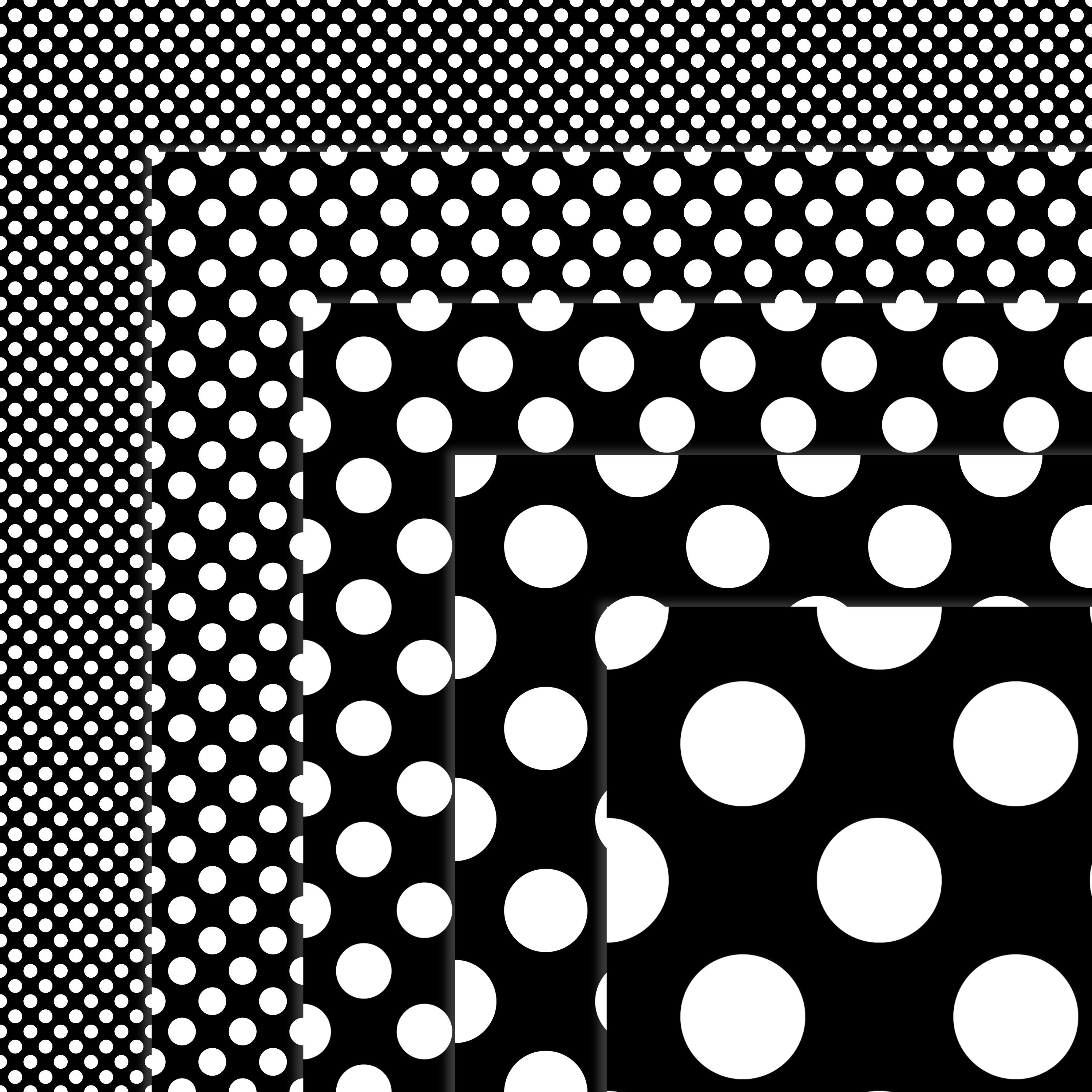 Black & White Polka Dot Digital Paper: Seamless Scrapbook Patterns ...