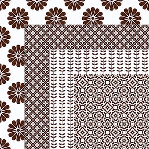 Chocolate Brown Floral Digital Paper Pack, Seamless Patterns (digital ...