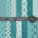 Vintage Teal Digital Paper Pack: Floral Damask Patterns (digital ...