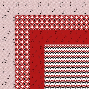 Red Marching Band Digital Paper Pack: Music Notes (12x12 Inch, 300 Dpi ...