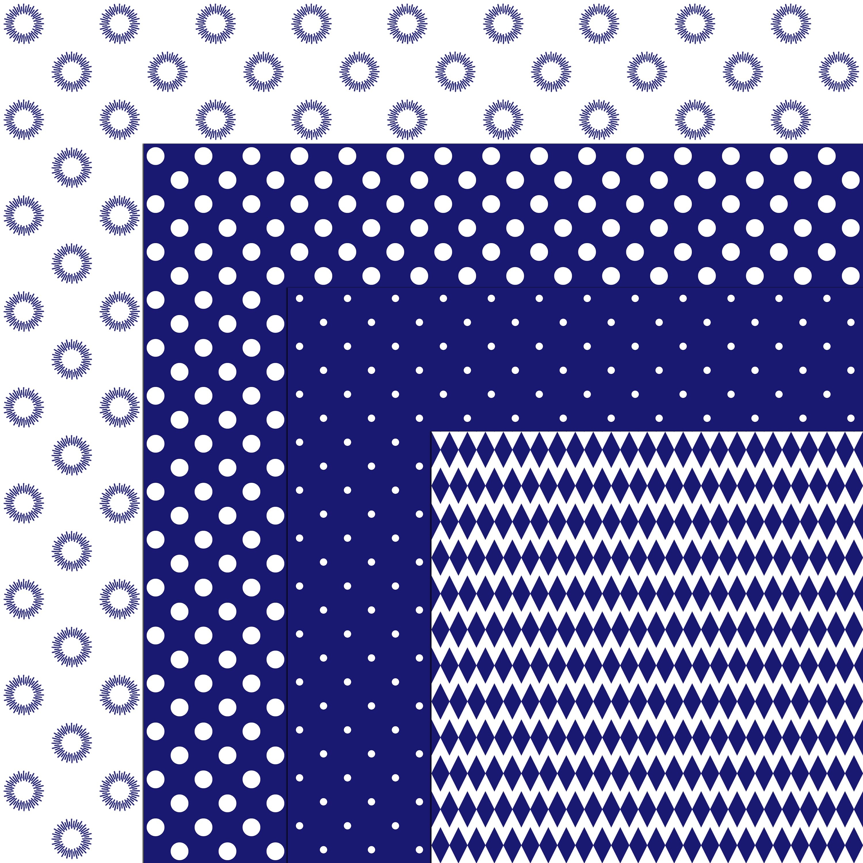 Midnight Blue Digital Paper Pack. Seamless Blue Backgrounds. Blue Polka ...