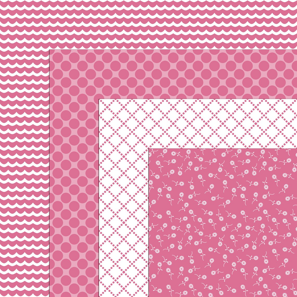 Pink Digital Paper Pack: Seamless Patterns (digital Download) - Etsy