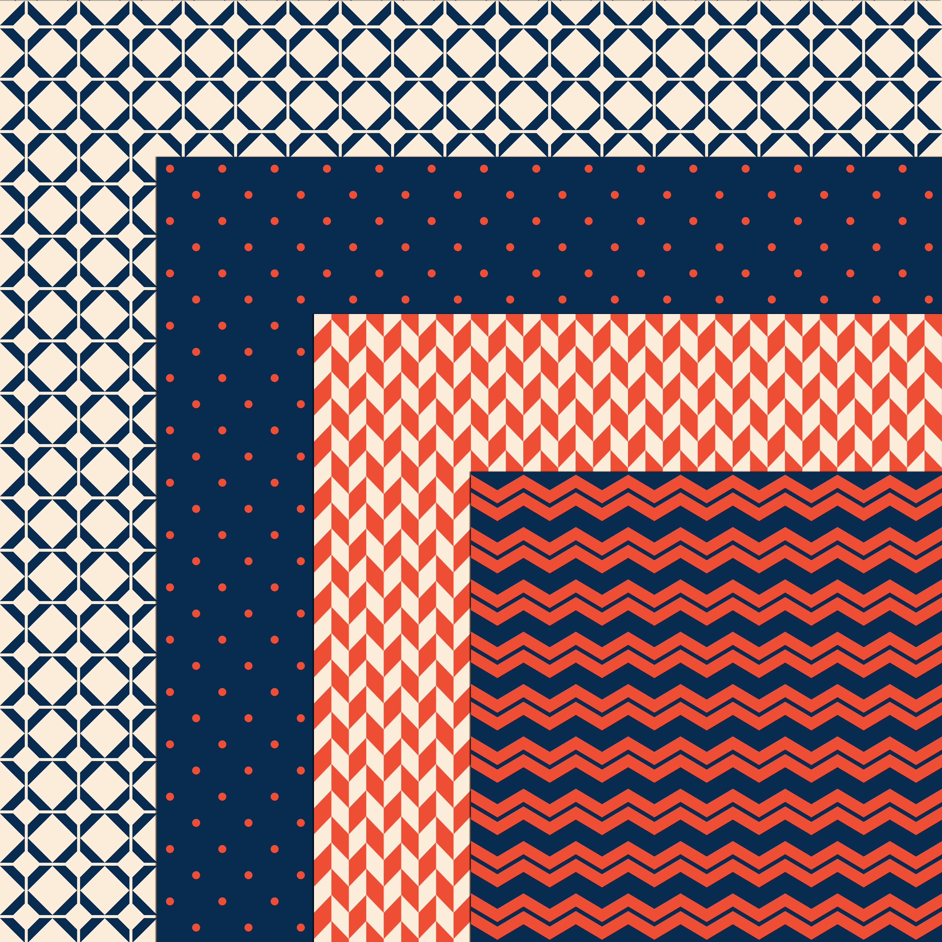 Navy Blue & Orange Digital Paper Pack. Sports Colors. Blue and Orange ...