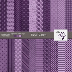 Purple Digital Paper With Grunge Texture. Purple Patterns for ...
