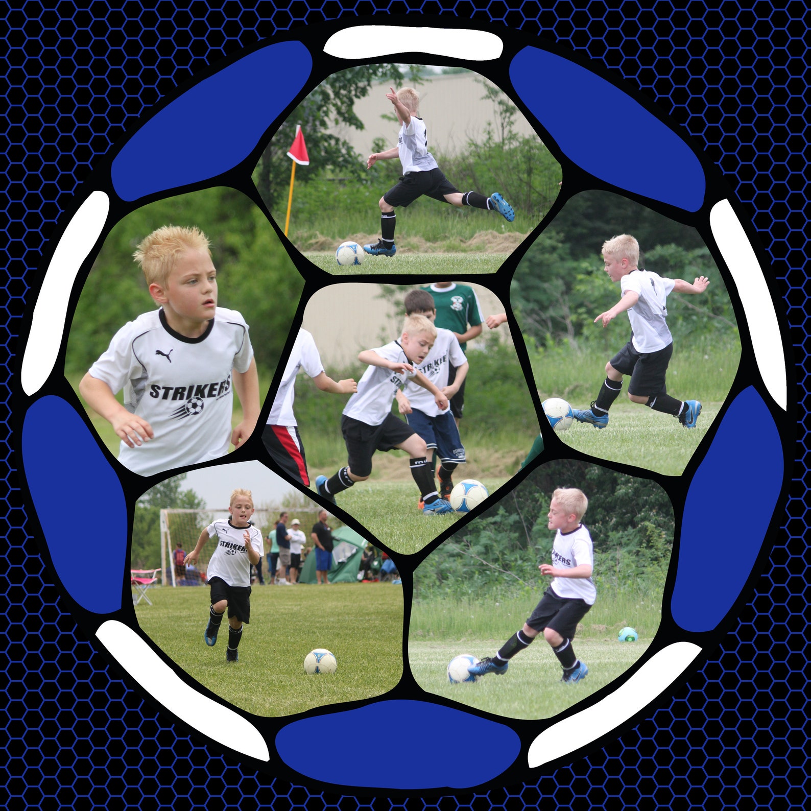 Blue Soccer Digital Paper Pack: Clipart, Alpha, Template (commercial ...