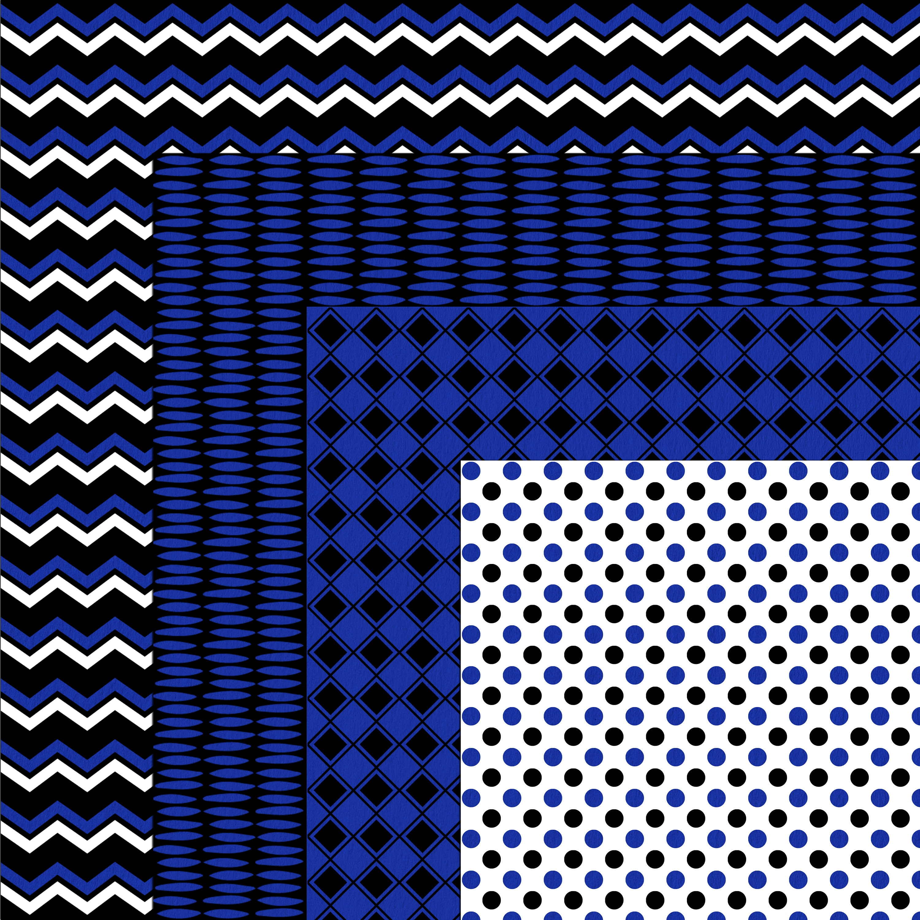 Black and Blue Digital Paper Pack. Blue Digital Patterns. Black and ...