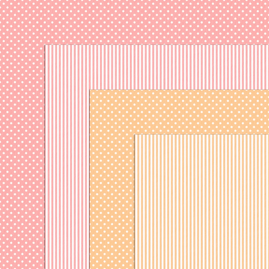 Bright Pastel Pinstripe and Polka Dot Digital Paper. Pastel Backgrounds ...