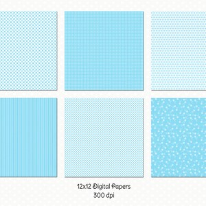 Pastel Blue Digital Paper Pack With a Light Texture. Blue Scrapbook ...