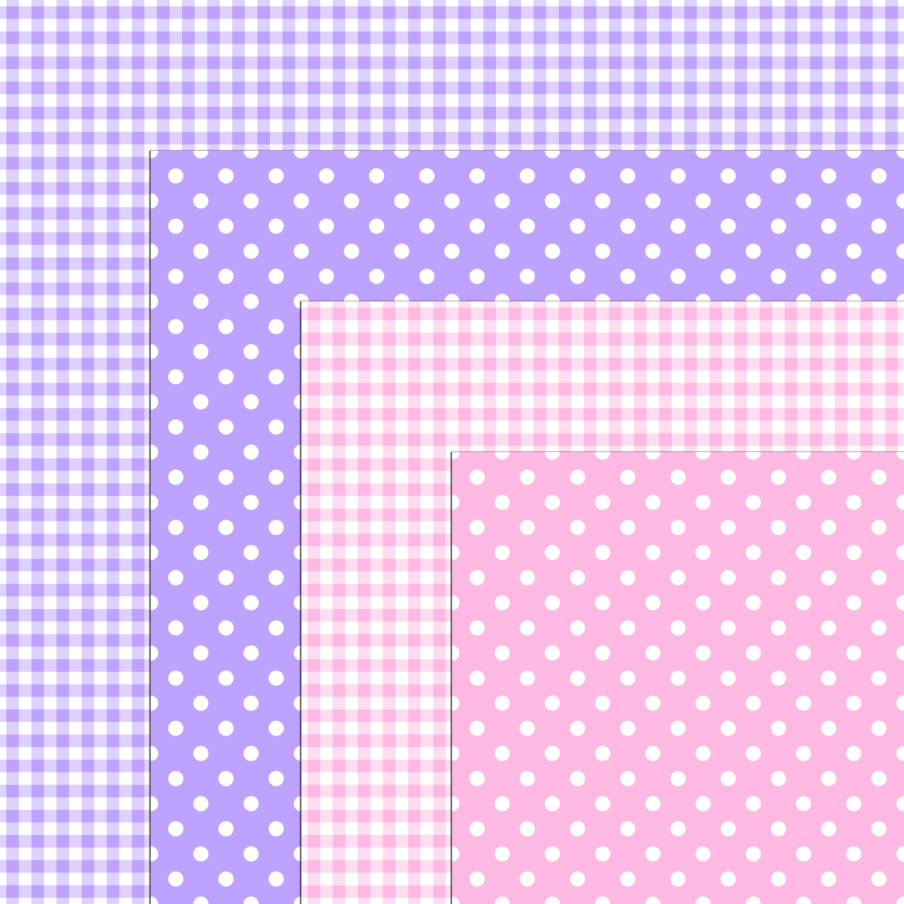 Pastel Gingham & Polka Dot Digital Paper: Spring Backgrounds (digital ...