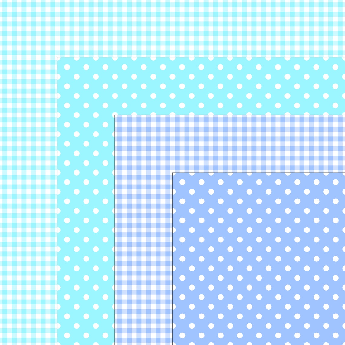 Pastel Gingham & Polka Dot Digital Paper: Spring Backgrounds (digital ...