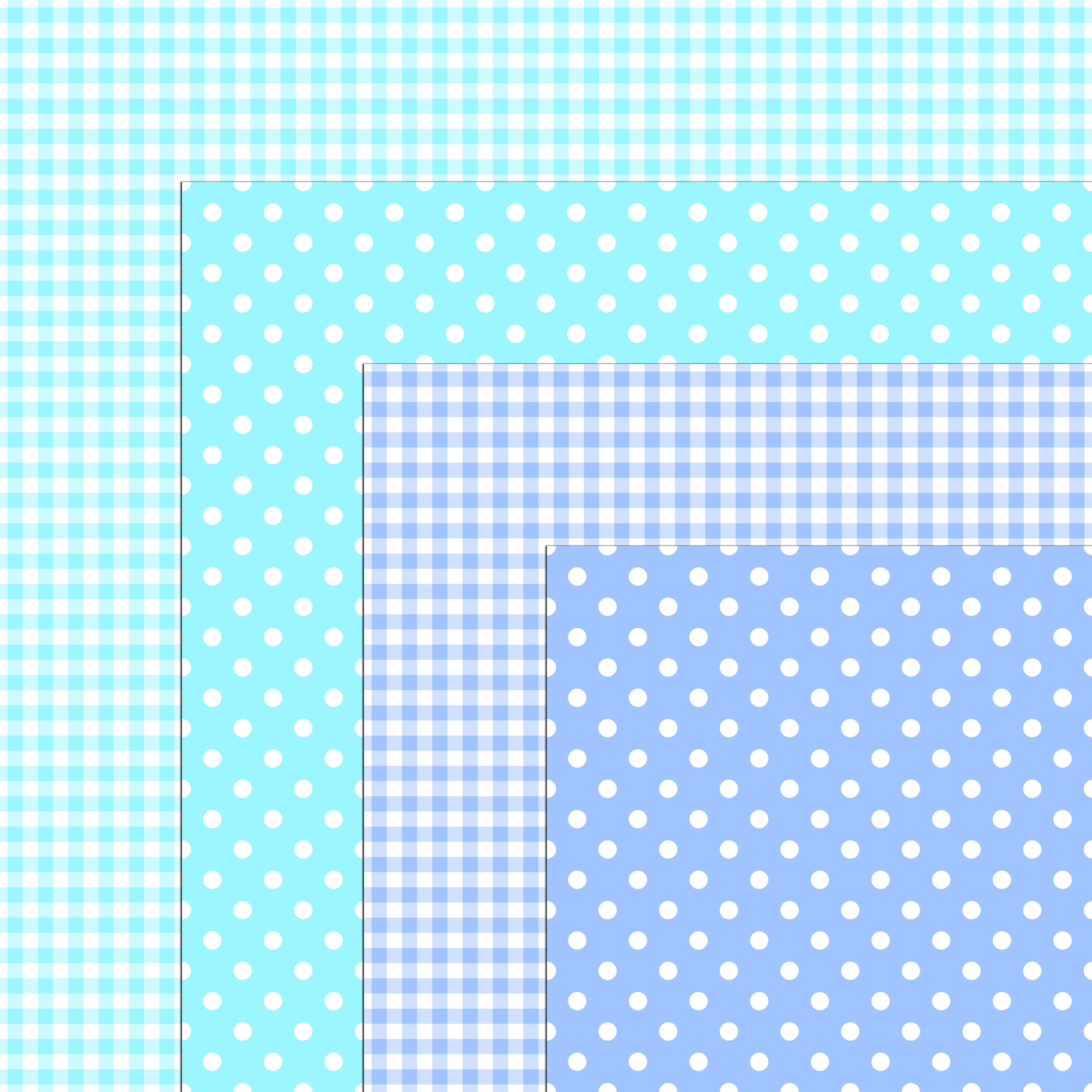 Pastel Gingham & Polka Dot Digital Paper: Spring Backgrounds (digital ...