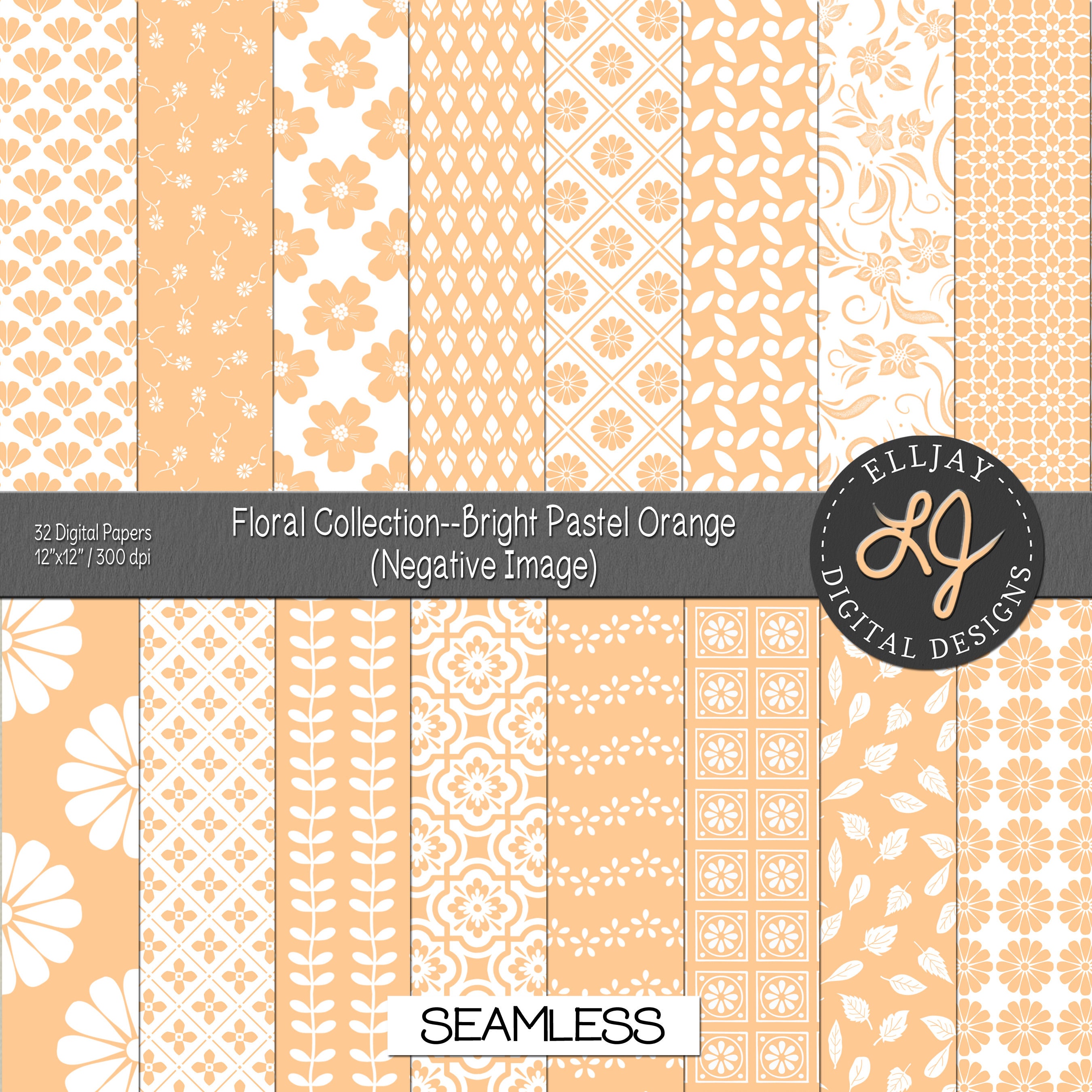 Pastel Floral Digital Paper Pack. Scrapbook Paper Bundle. Seamless ...