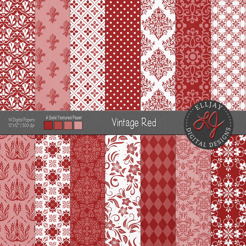 Red Damask Paper - Etsy