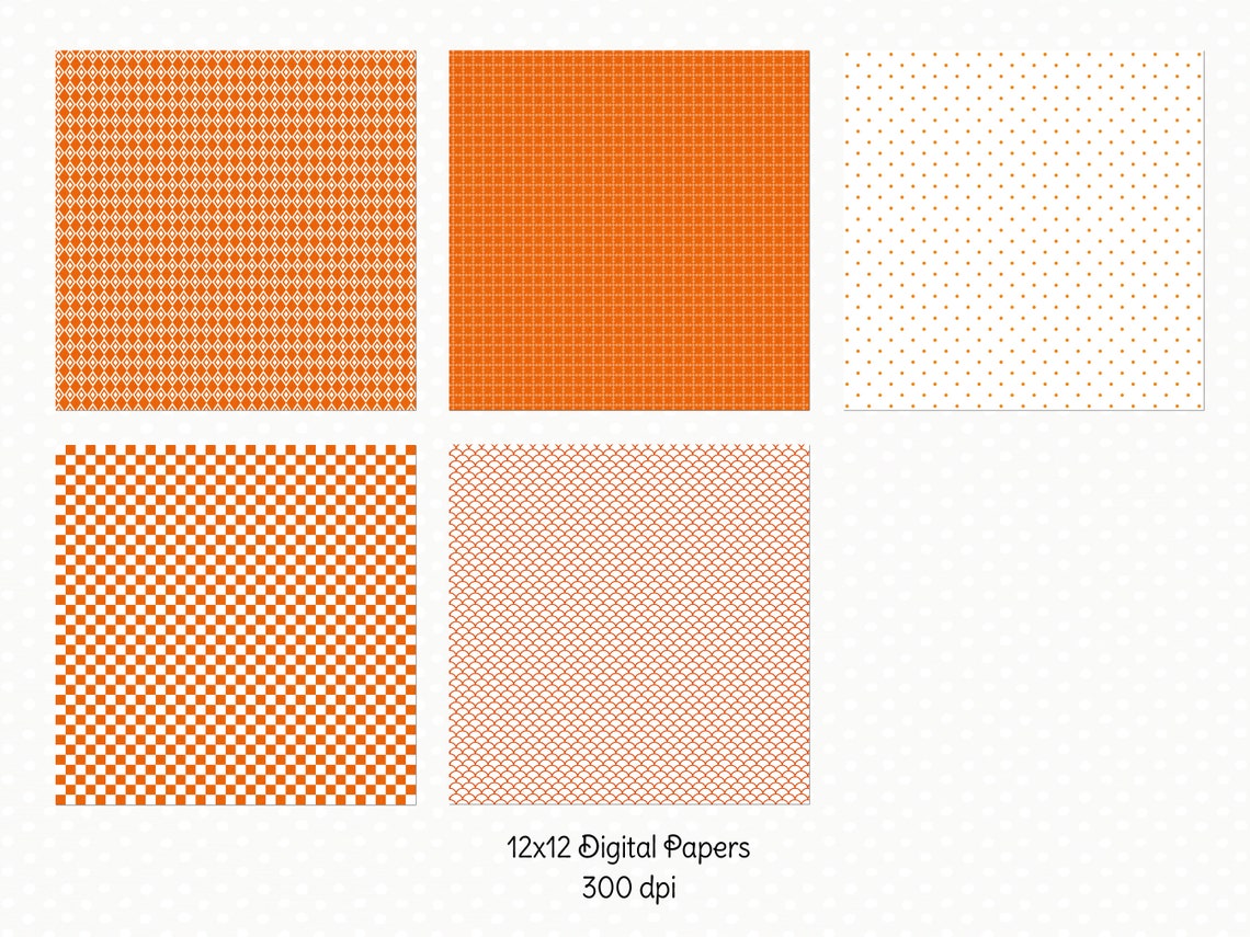 Orange Digital Paper Kit With Light Texture. Graduations, Scrapbooking ...