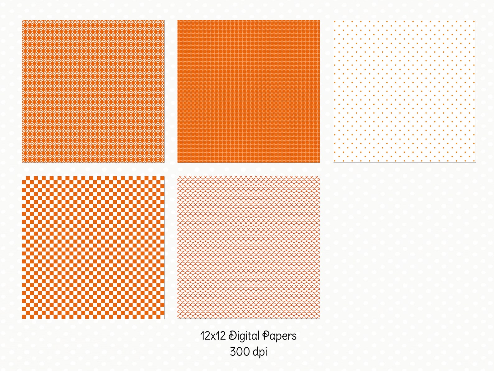 Orange Digital Paper Kit With Light Texture. Graduations, Scrapbooking ...