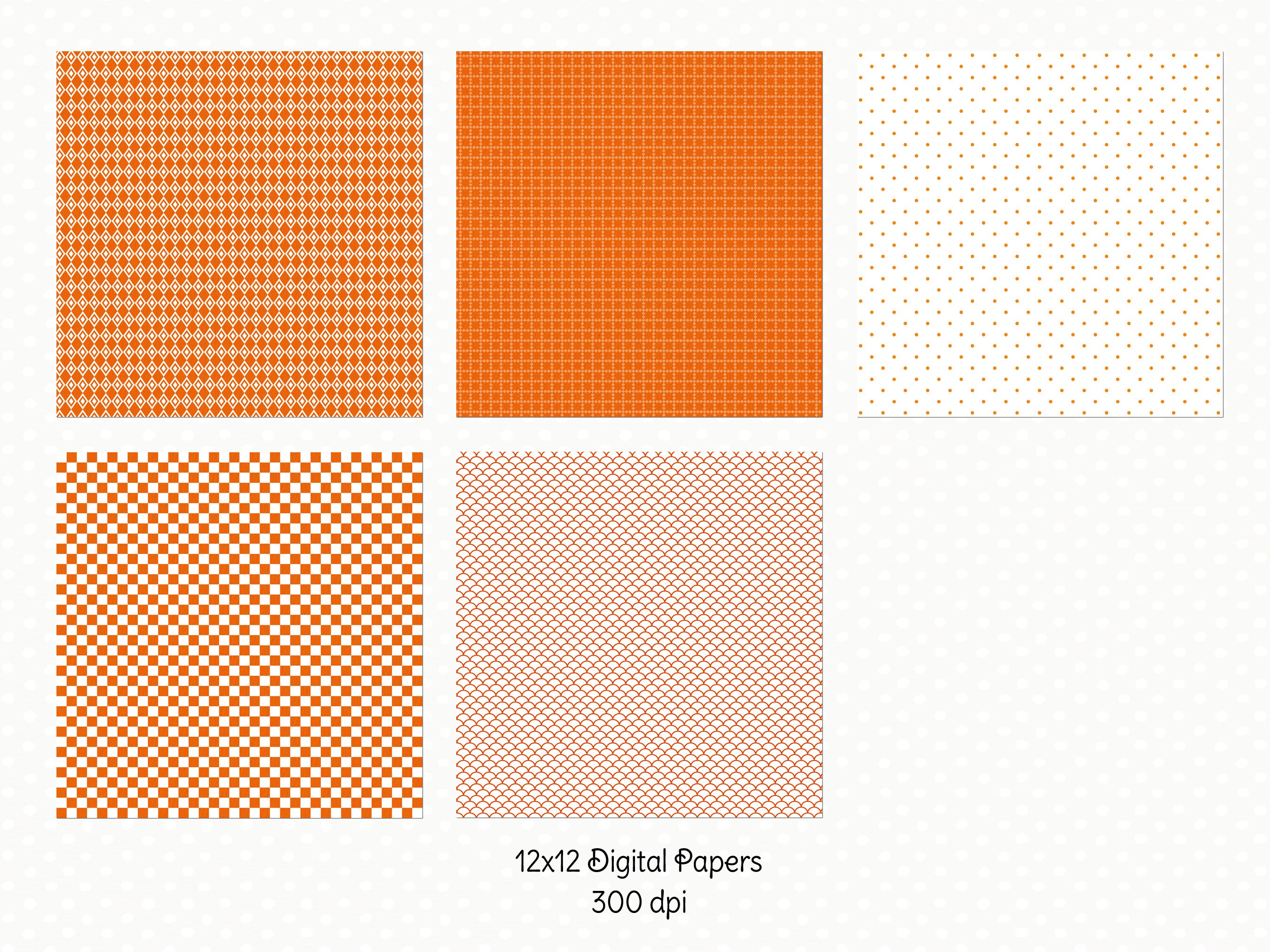 Orange Digital Paper Kit With Light Texture. Graduations, Scrapbooking ...