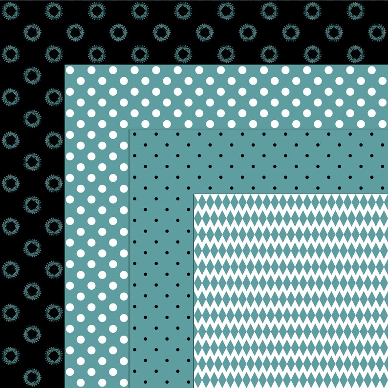 Turquoise Digital Paper Pack. Seamless Patterns. Turquoise Scrapbook ...