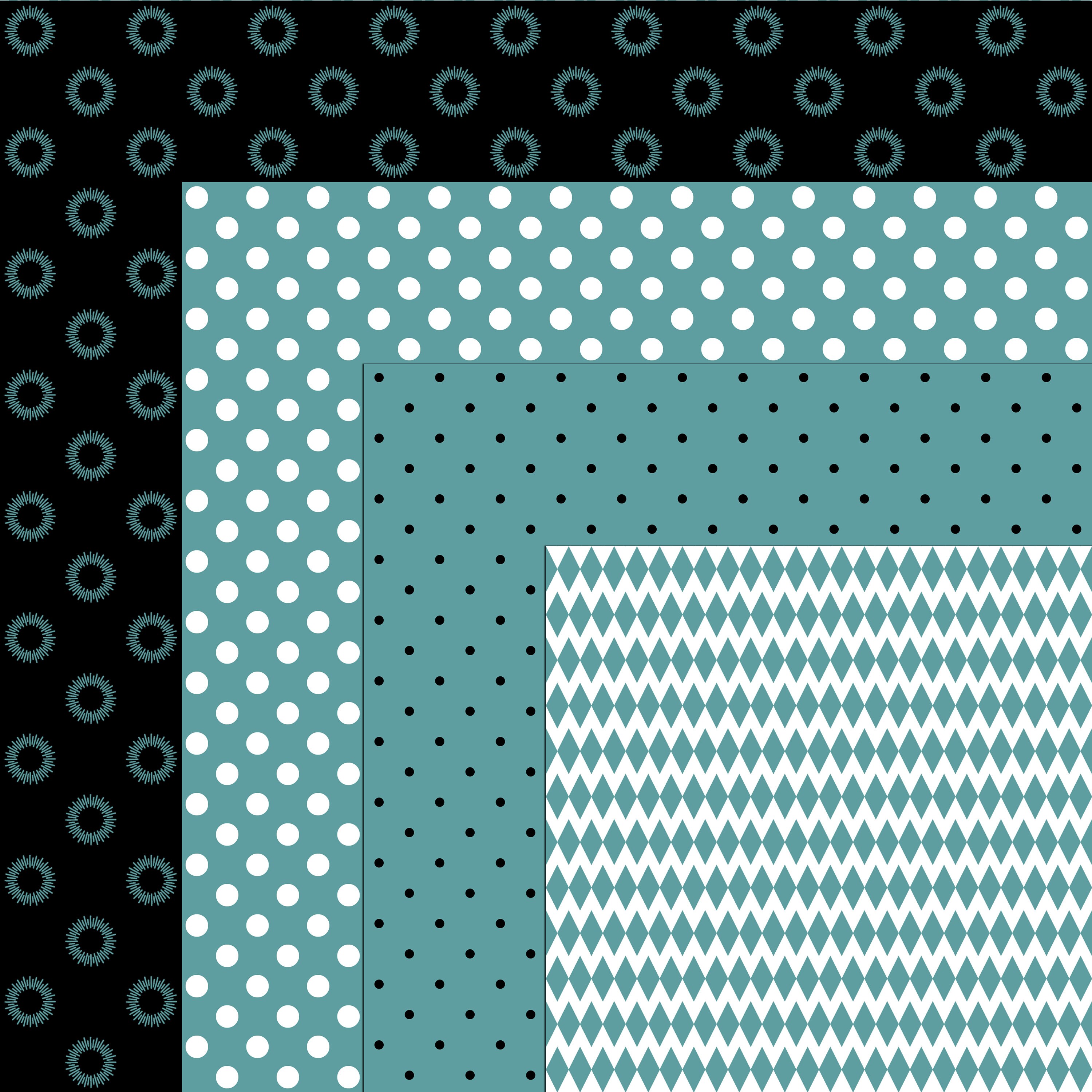 Turquoise Digital Paper Pack. Seamless Patterns. Turquoise Scrapbook ...