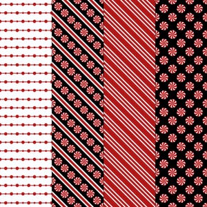Peppermint Candy Digital Paper Pack: Christmas Scrapbook Patterns ...
